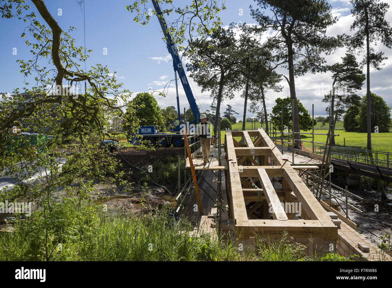 Construction work at Croome, Worcestershire. A secret wartime airbase ...