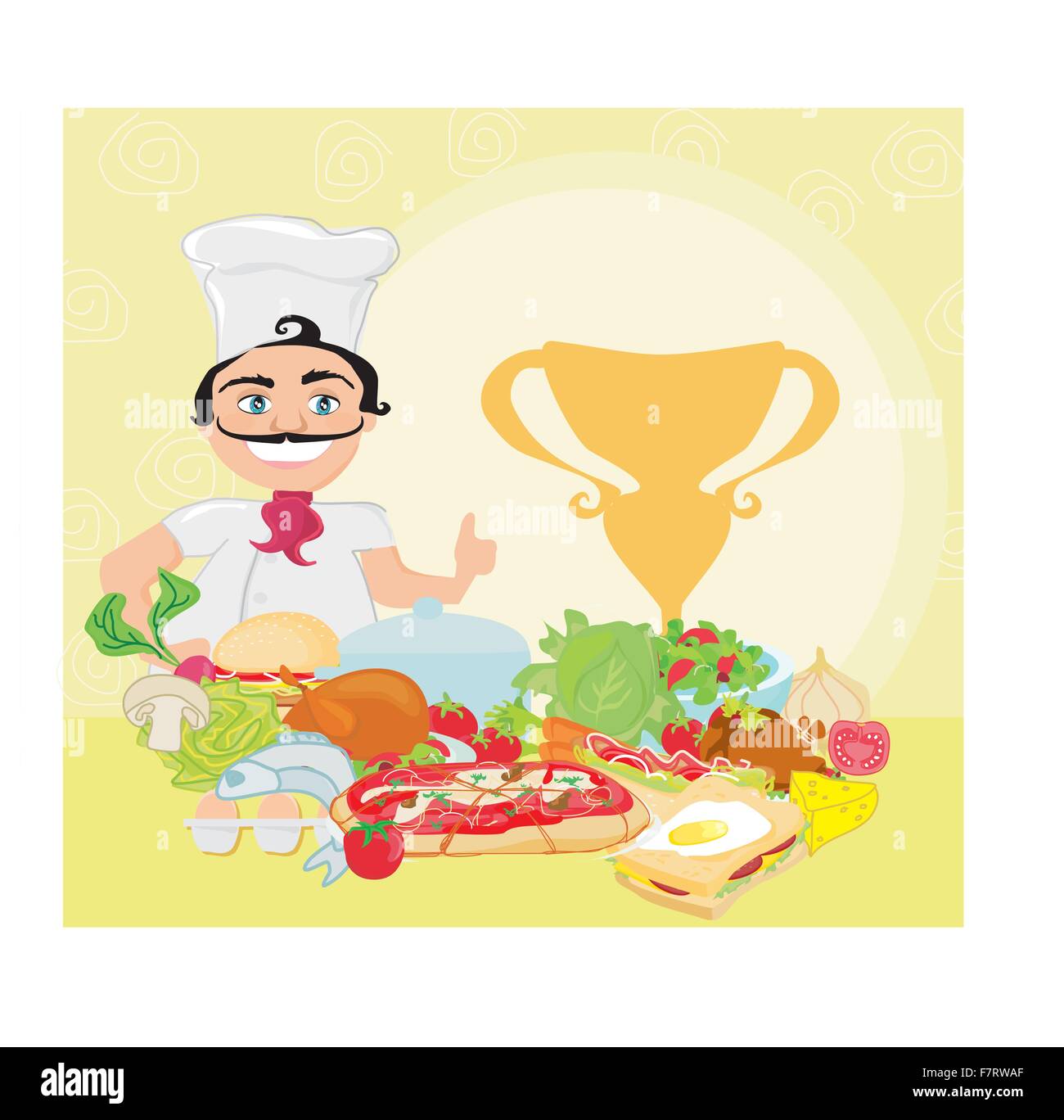 Portrait happy professional cup Stock Vector Images - Alamy