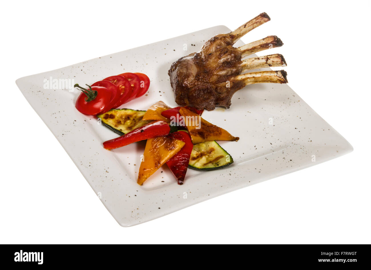Gourmet Main Entree Course Grilled Lamb steak Stock Photo - Alamy