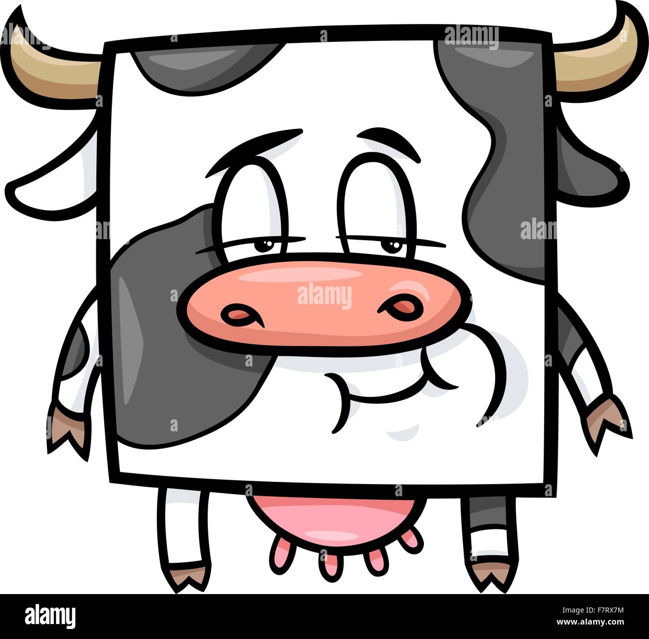 square cow cartoon illustration Stock Vector Image & Art - Alamy