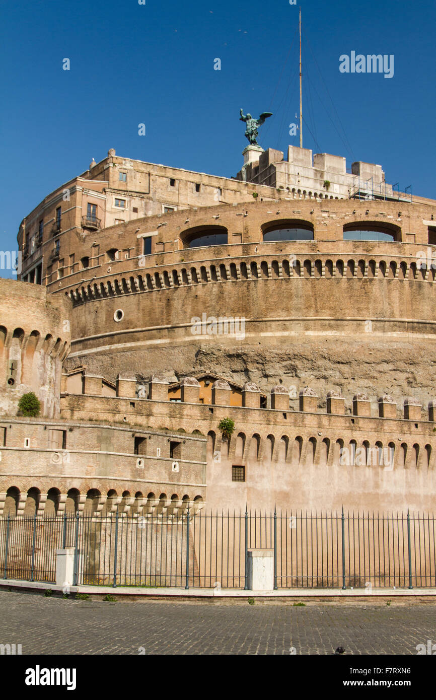 The Mausoleum of Hadrian, known as the Castel Sant'Angelo in Rome ...