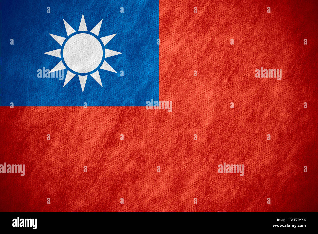 flag of Taiwan or Taiwanese banner on canvas texture Stock Photo - Alamy