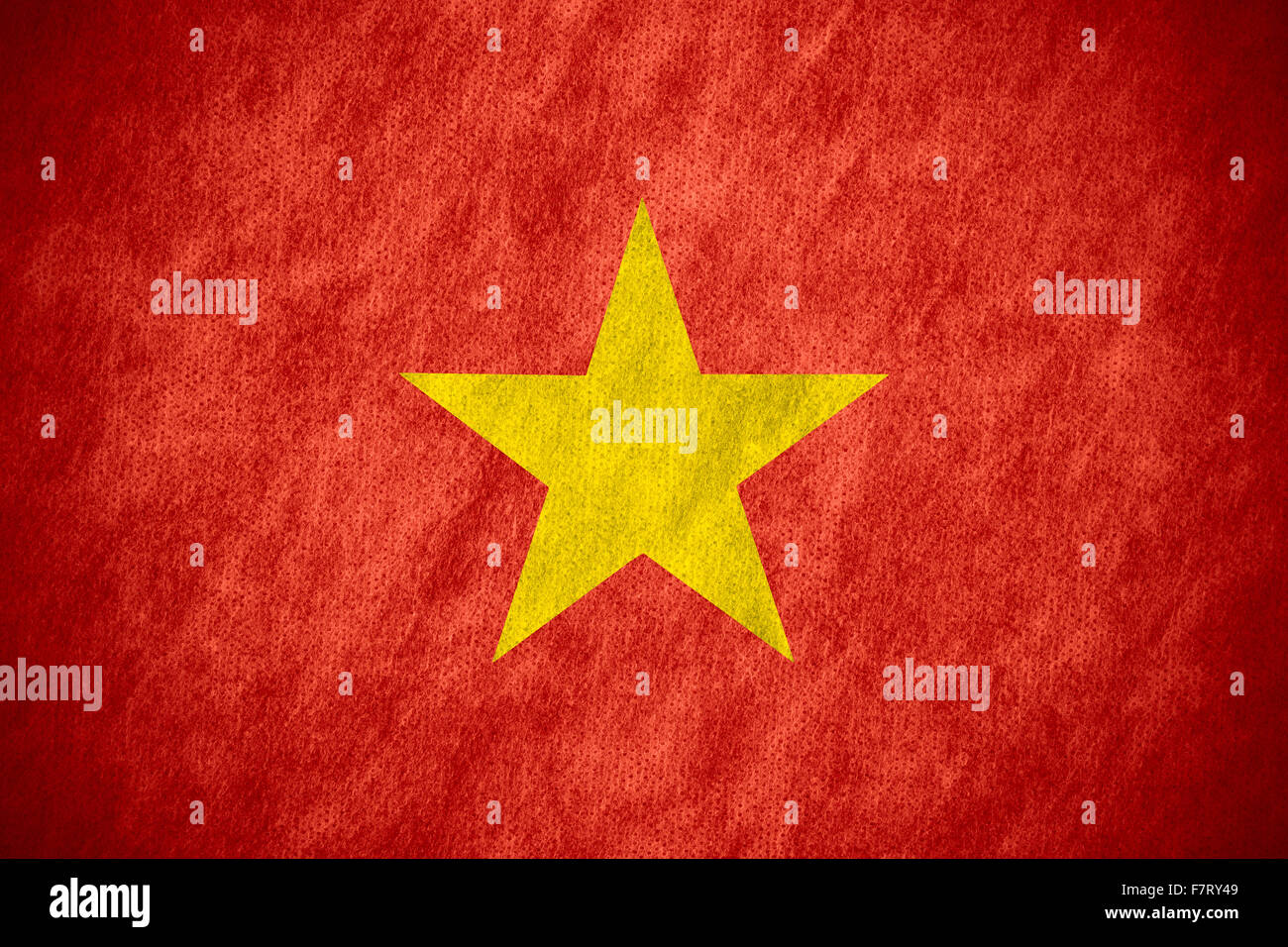 flag of Vietnam or Vietnamese banner on canvas texture Stock Photo - Alamy