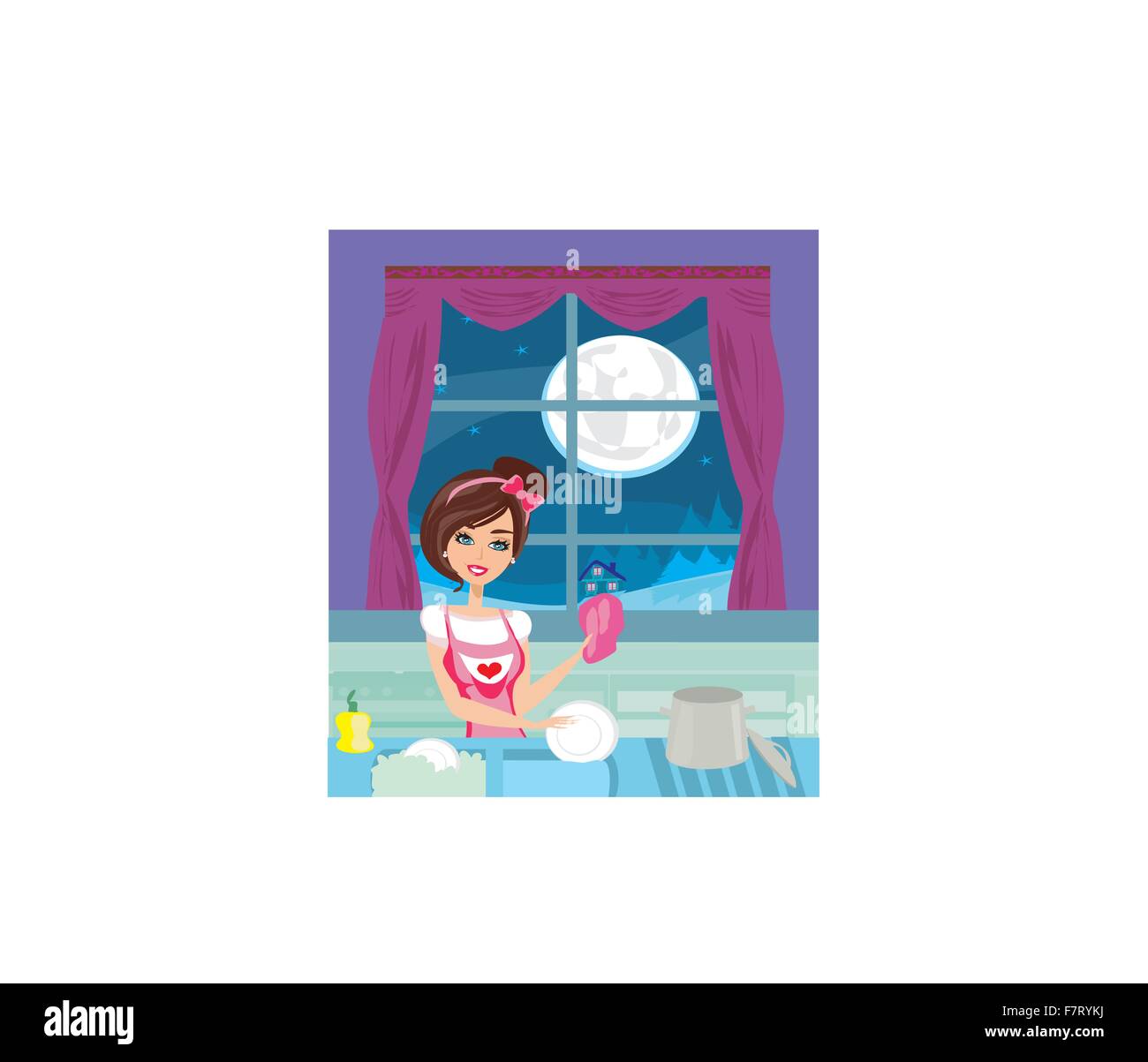 Busy home kitchen Stock Vector Images - Alamy