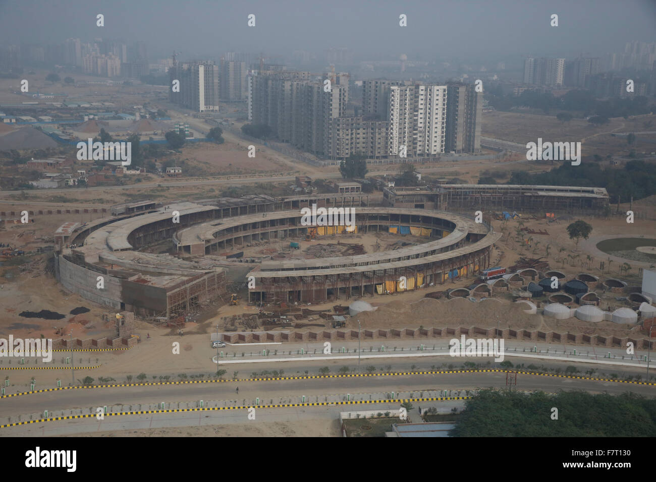 Aerial view of the under construction upcoming Lucknow Agra expressway ...