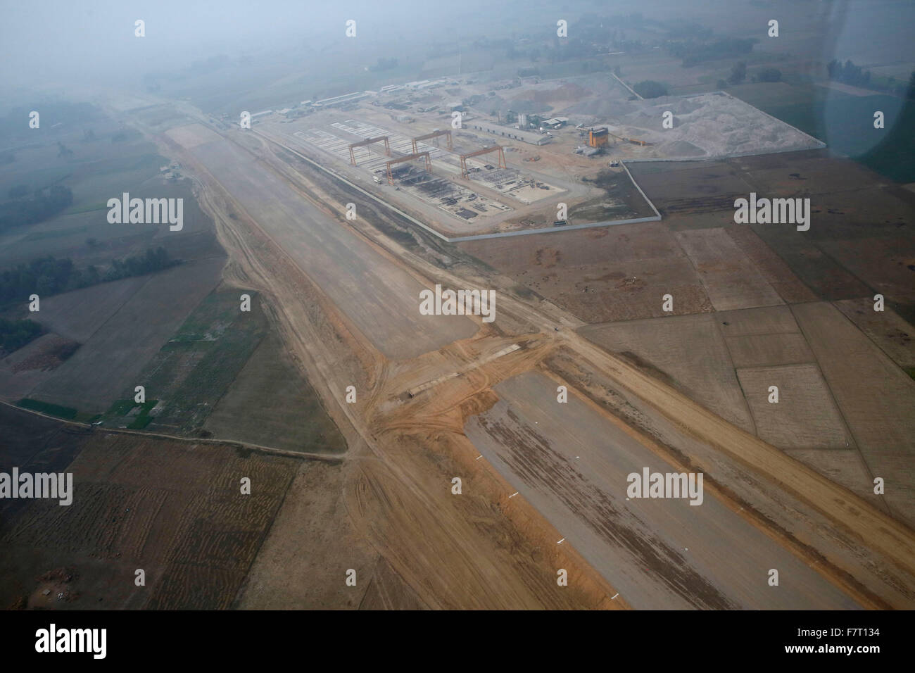 Aerial view of the under construction upcoming Lucknow Agra expressway ...