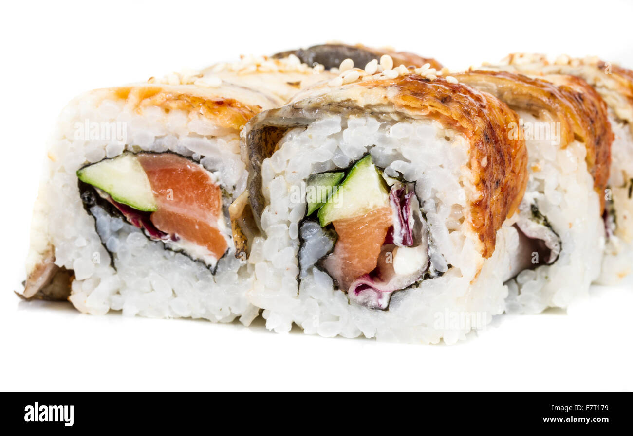 Japanese traditional Cuisine - Maki Roll with Cucumber , Cream Cheese ...