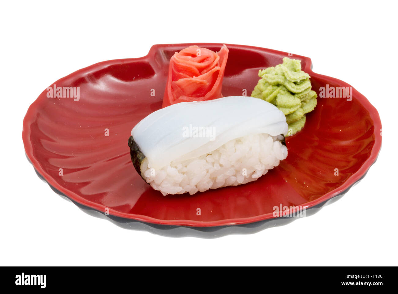 Japanese squid sushi Stock Photo - Alamy