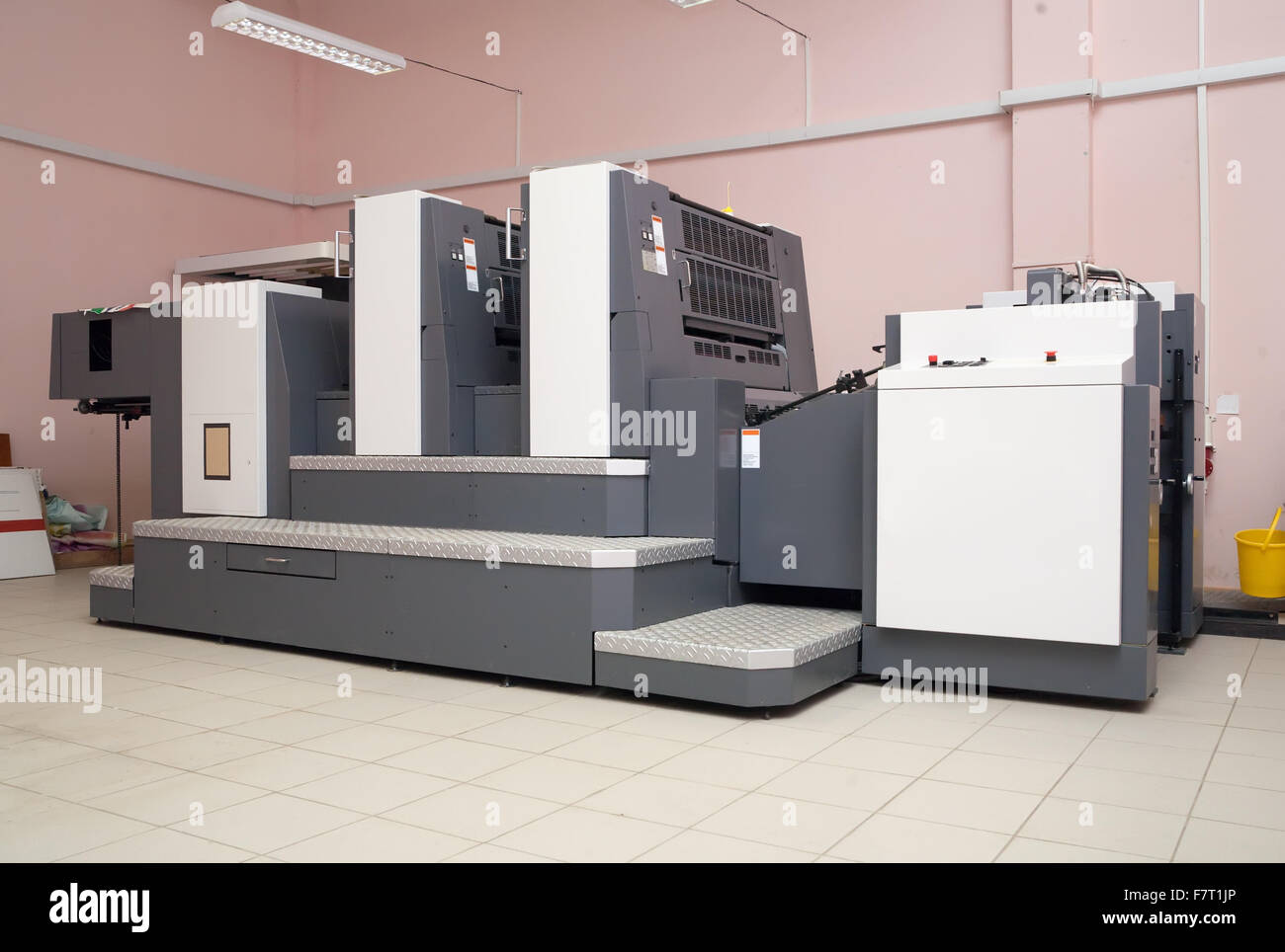 two-section offset printed machine at printing house Stock Photo - Alamy