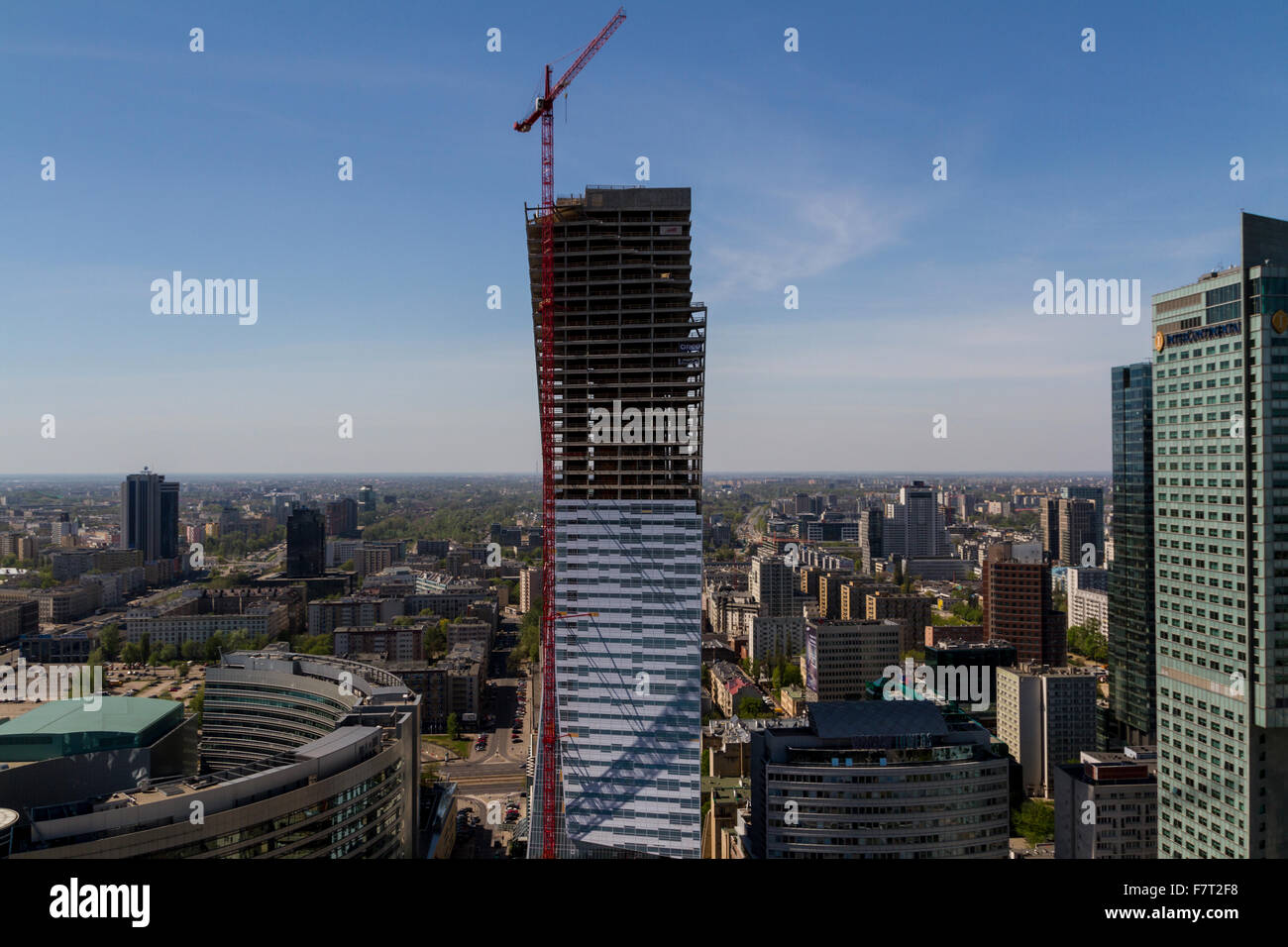 Warsaw skyline with warsaw towers Stock Photo - Alamy