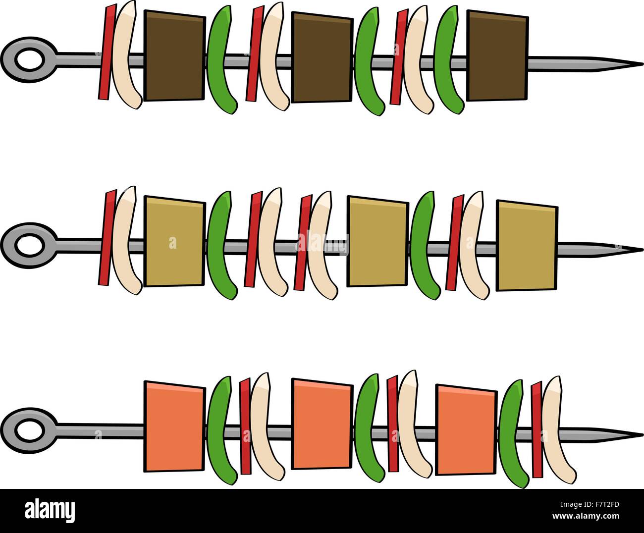 Skewers of fish Stock Vector Images - Alamy