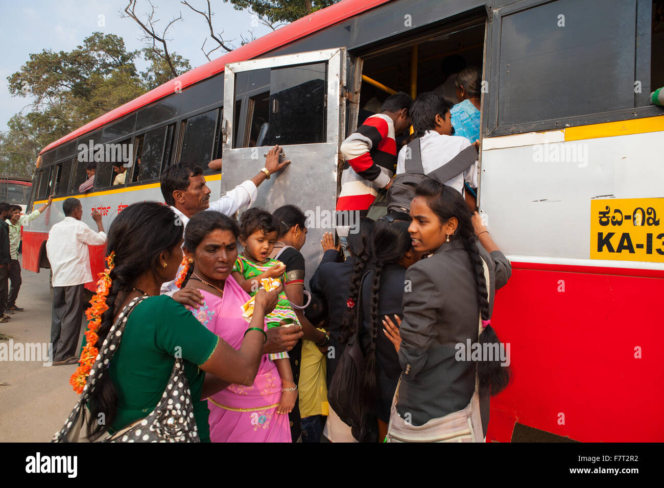 Girl climbing bus hi-res stock photography and images - Alamy