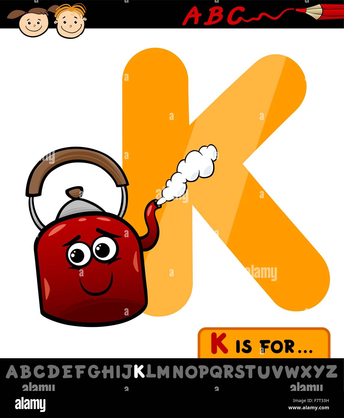 letter k for kettle cartoon illustration Stock Vector Image & Art - Alamy