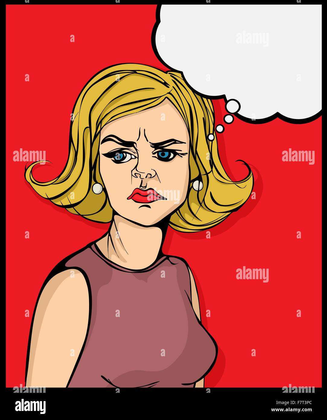 Retro looking angry woman Stock Vector Image & Art - Alamy