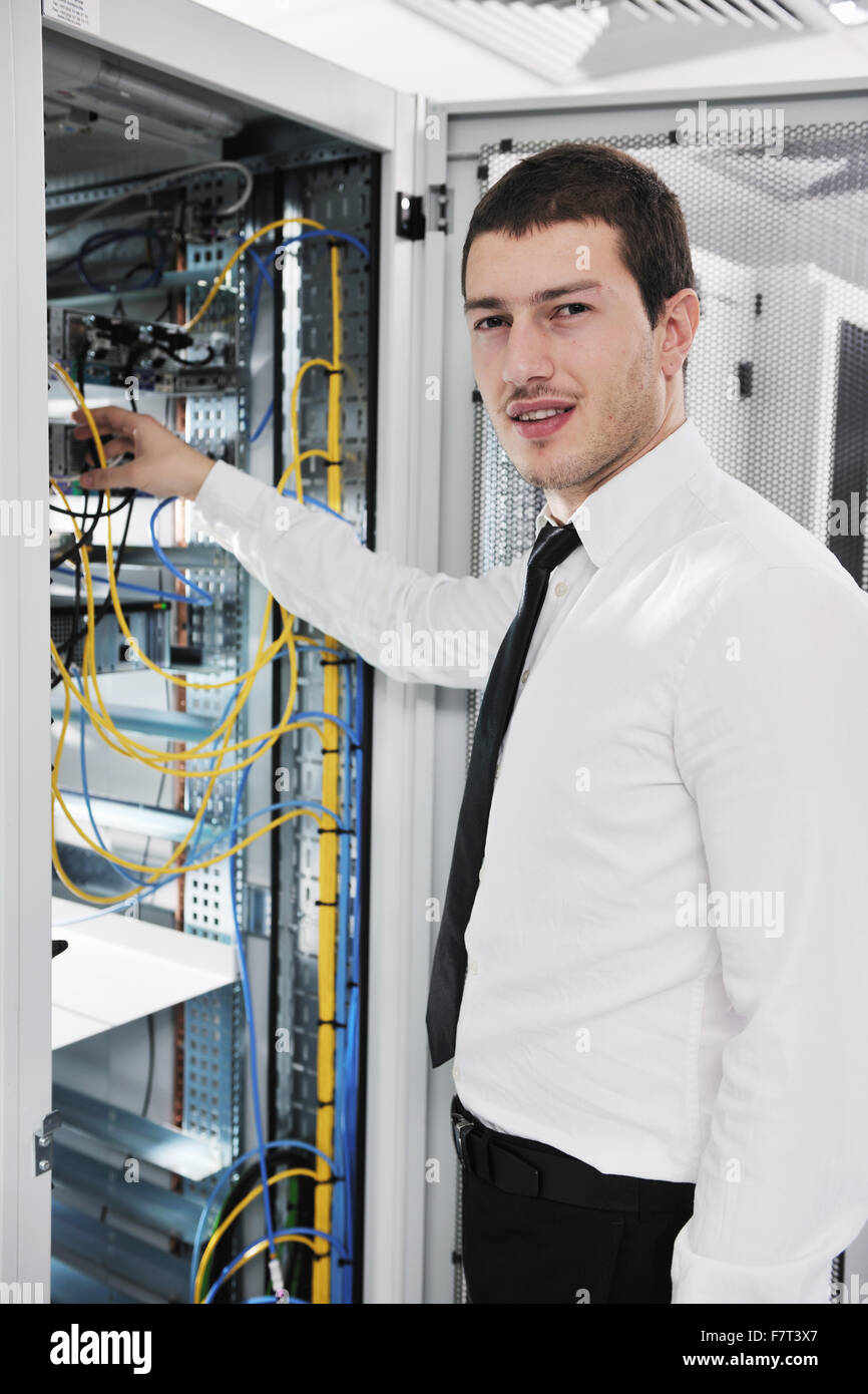 young handsome business man it engeneer in datacenter server room Stock ...