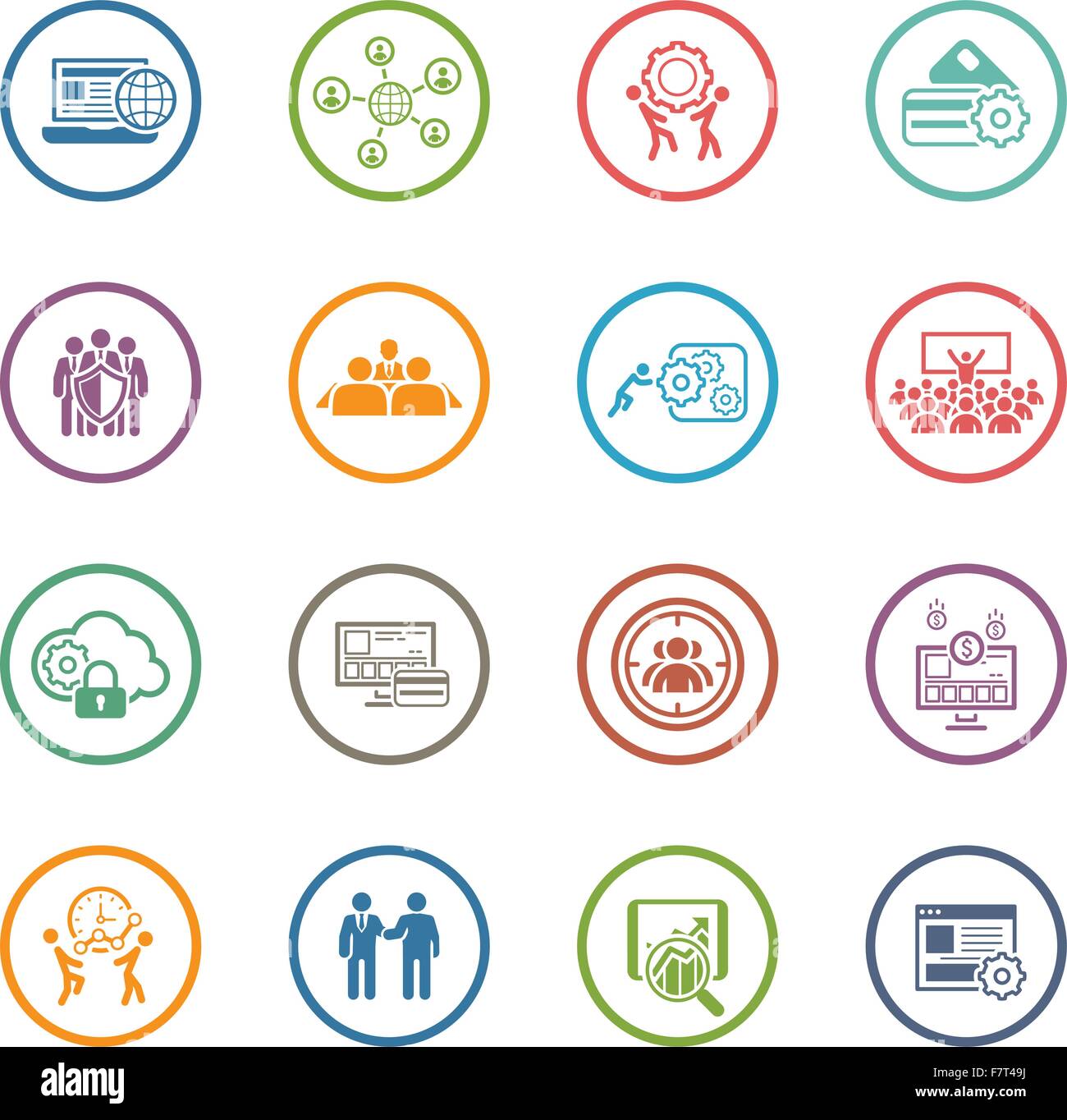 Flat Design Business Icons Set Stock Vector Image & Art - Alamy