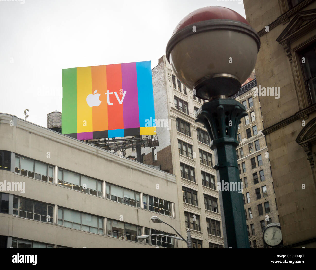A billboard advertising the AppleTV streaming video product in the ...