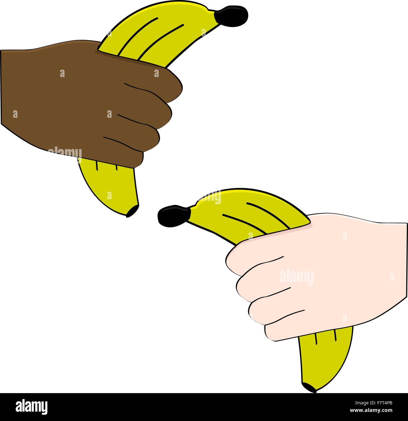 Hands bananas Stock Vector Images - Alamy