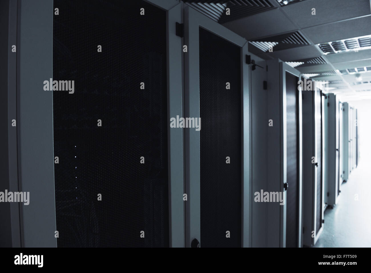 network server room with computers for digital tv ip communications and ...