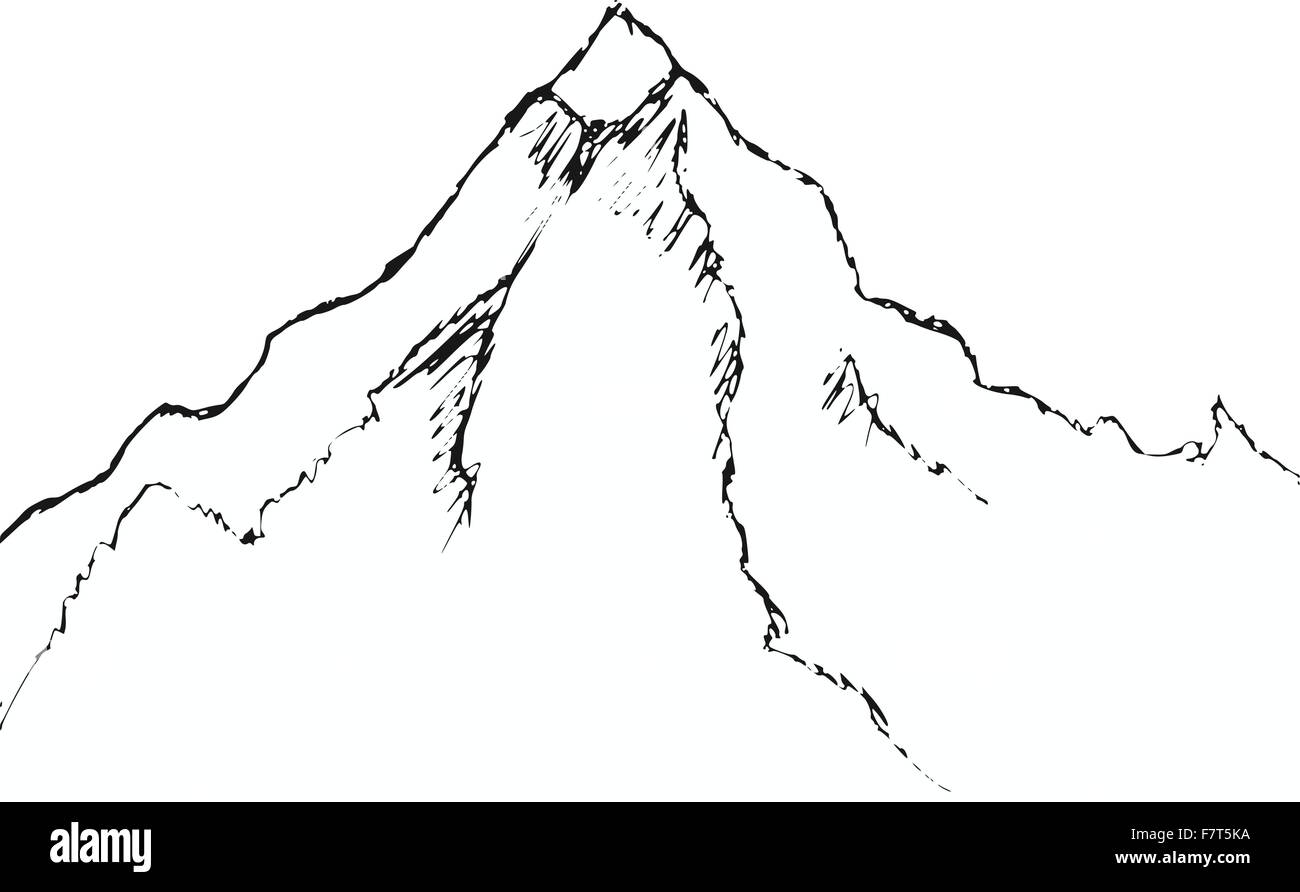 Snow mountain landscape blue Stock Vector Images - Alamy