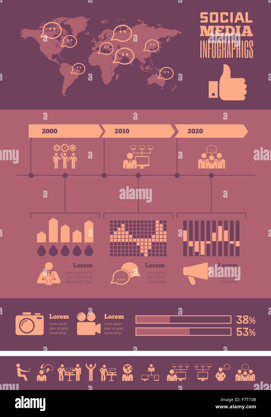 Social Media Infographic Template Stock Vector Image & Art - Alamy