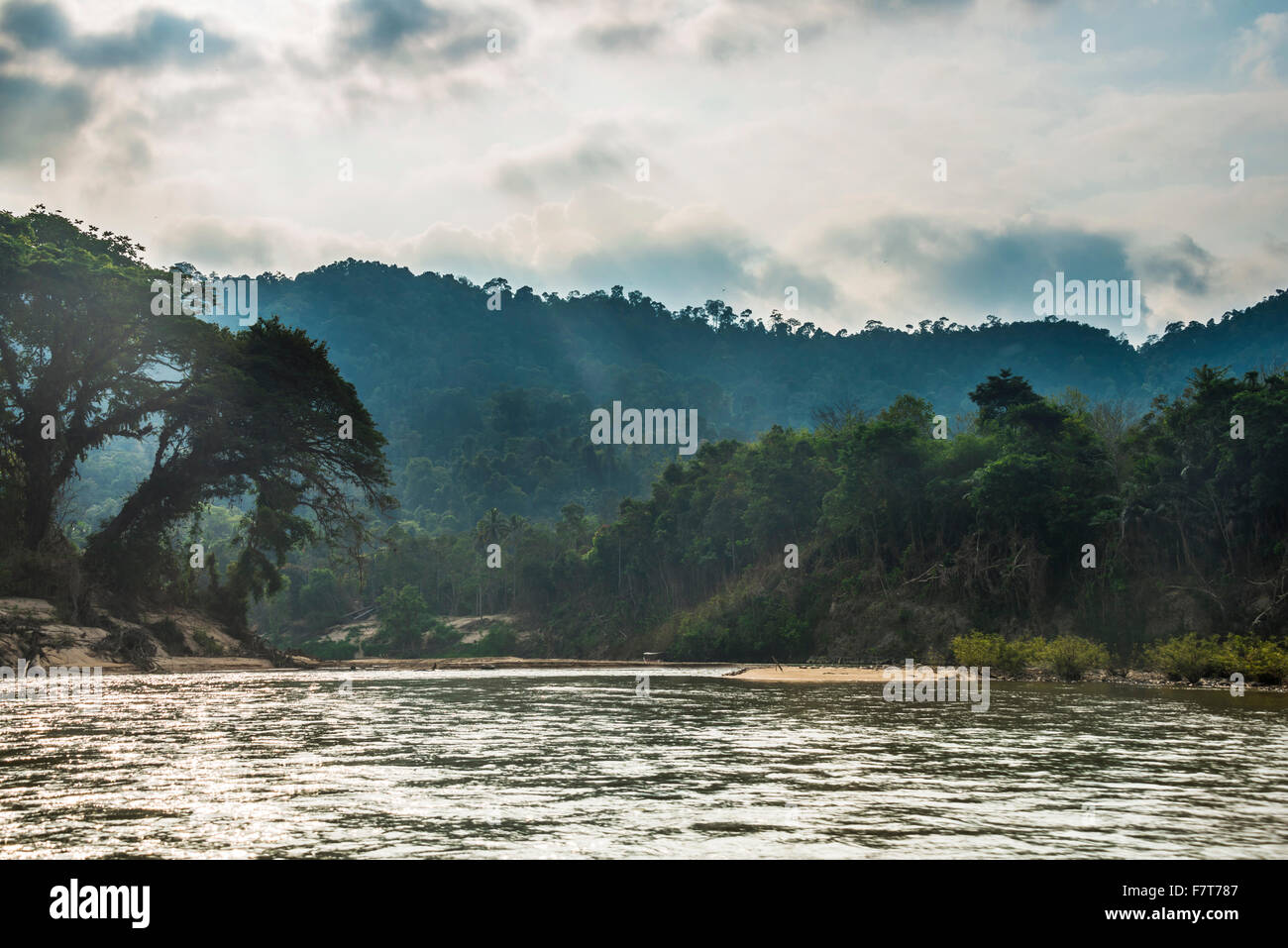 Tembeling River, rainforest, jungle, Kuala Tahan, Taman Negara ...