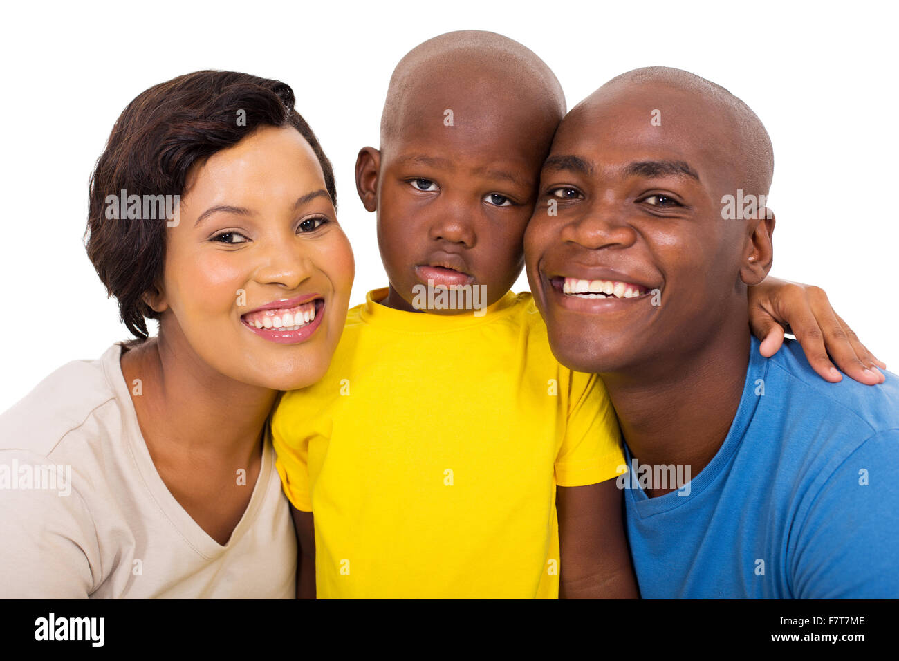 modern young African American family isolated on white Stock Photo - Alamy