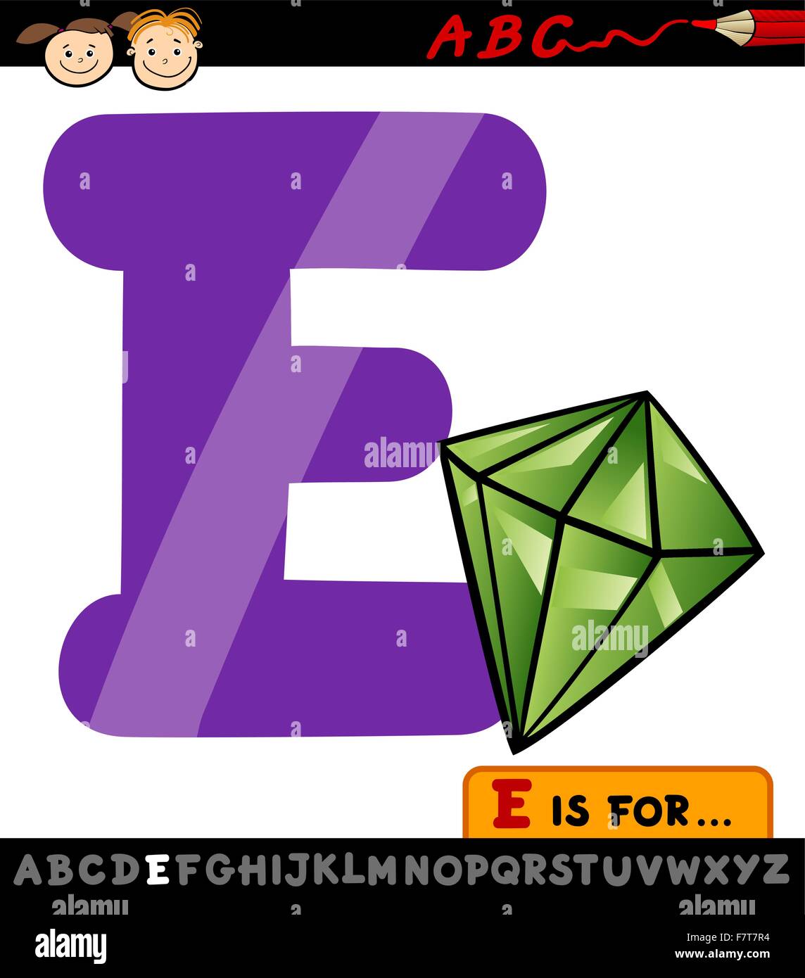 E is for emerald Stock Vector Images - Alamy