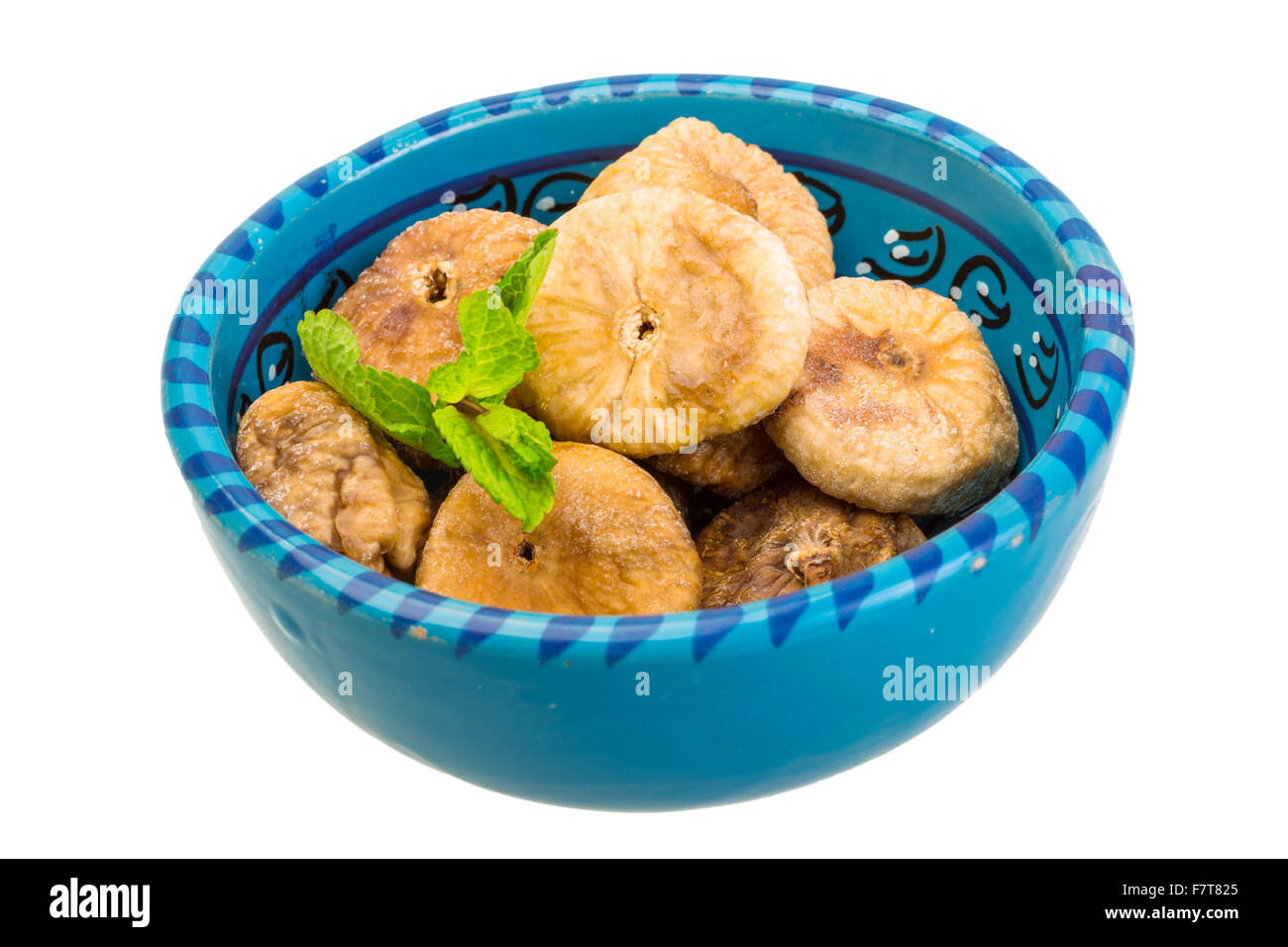 Dried Fig with mint isolated Stock Photo - Alamy