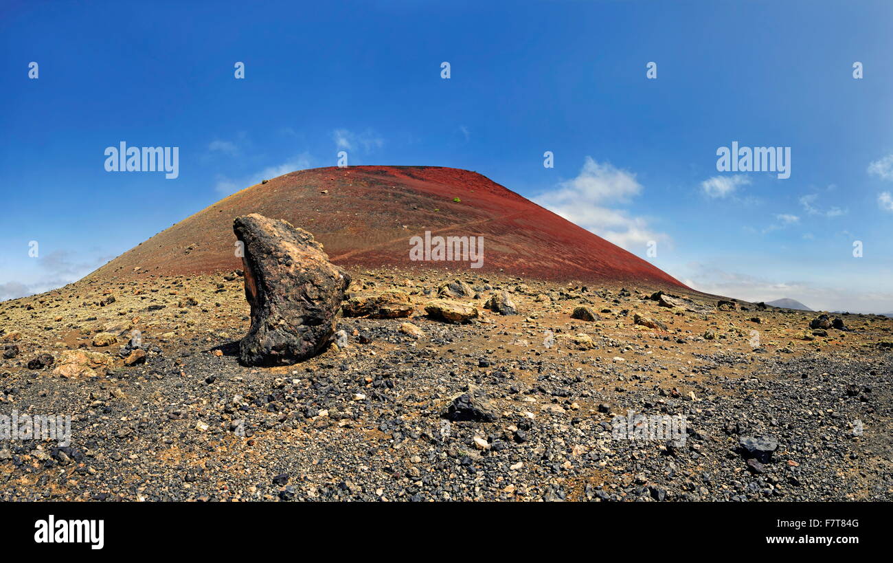 Montana Colorada, volcanic cone, lava rock, volcanic mountain, Mancha ...