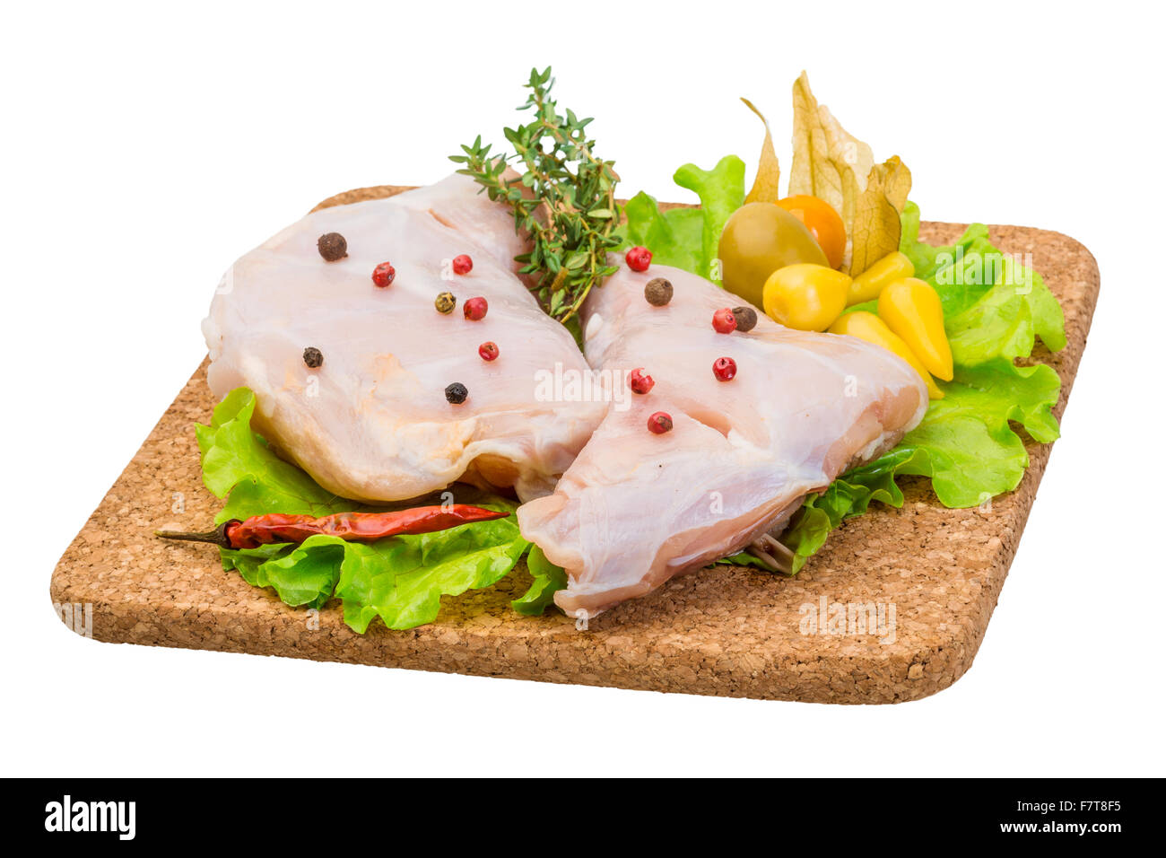 Raw rabbit meat with herbs and spices Stock Photo - Alamy