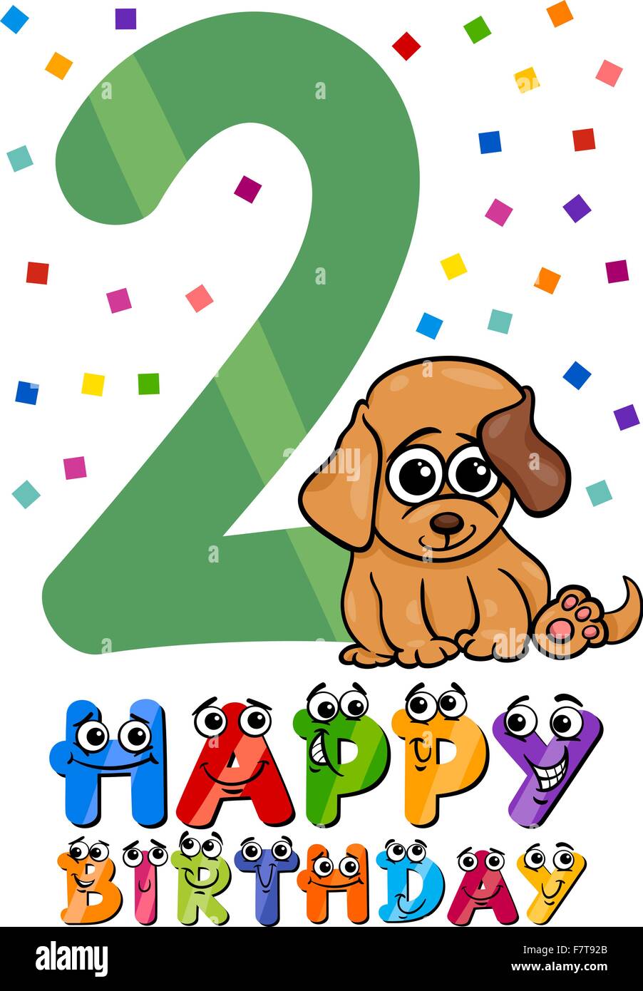 Happy 2nd birthday Stock Vector Images - Alamy