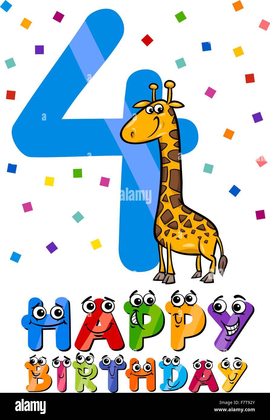 Happy 4th birthday Stock Vector Images - Alamy