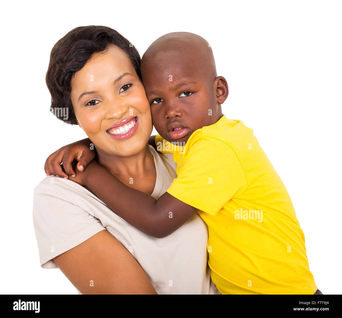 cute little African boy hugging his mother Stock Photo - Alamy
