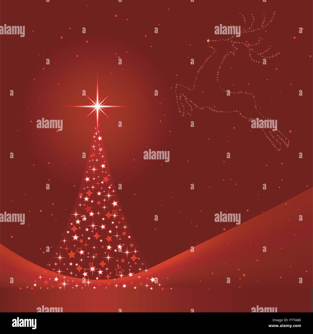 Night snowfall christmas tree Stock Vector Images - Alamy