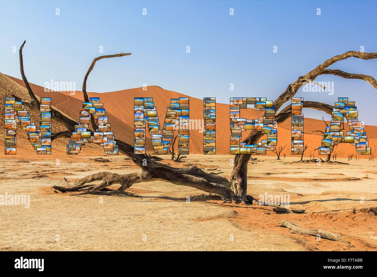 Namibia deadvlei collage Stock Photo - Alamy