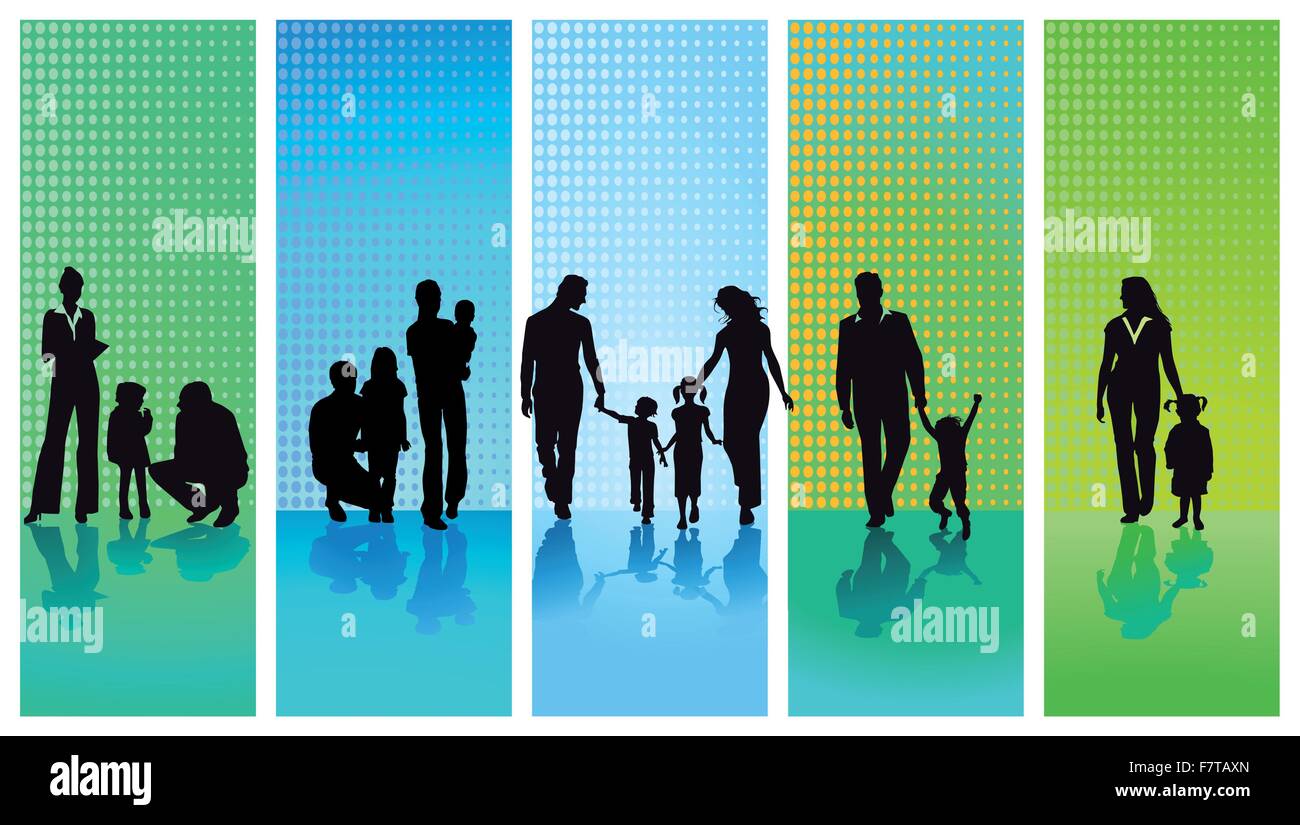 Five families Stock Vector Images - Alamy