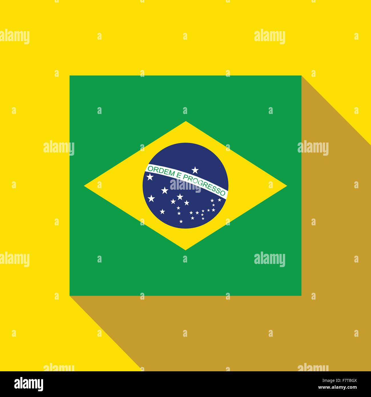 Brazil 2014 Flat Icon with Brazilian Flag Stock Vector Image & Art - Alamy