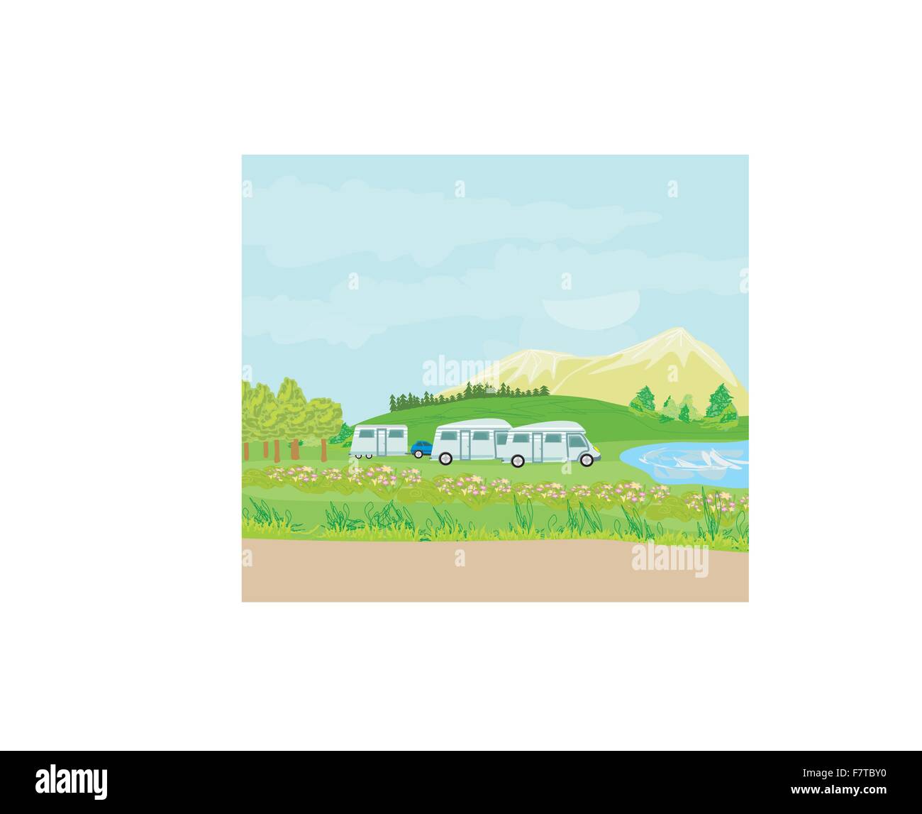 Camping flowers Stock Vector Images - Alamy