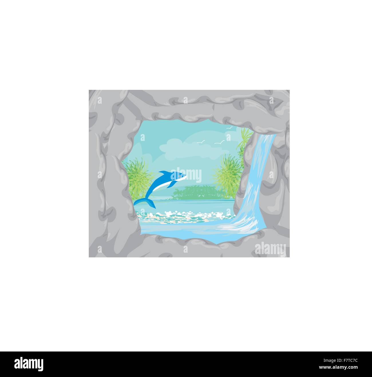 Sea with rocks tropical Cut Out Stock Images & Pictures - Alamy