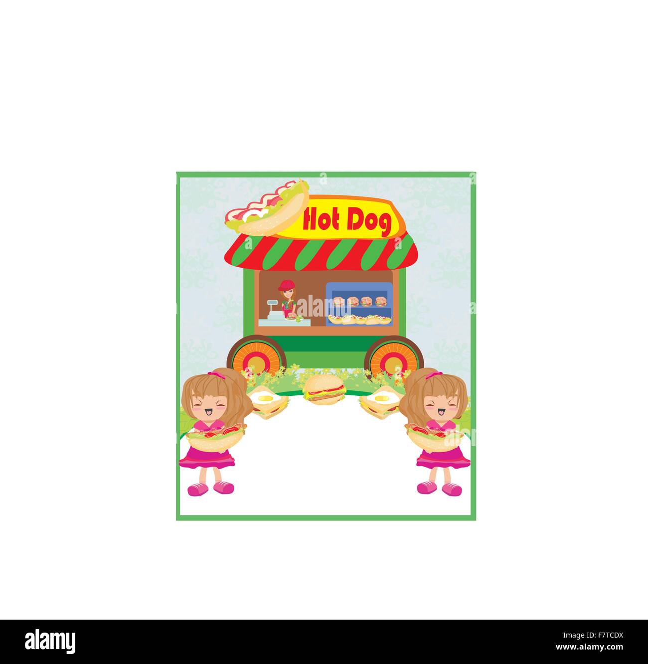 Dogs eating dog food Stock Vector Images - Alamy