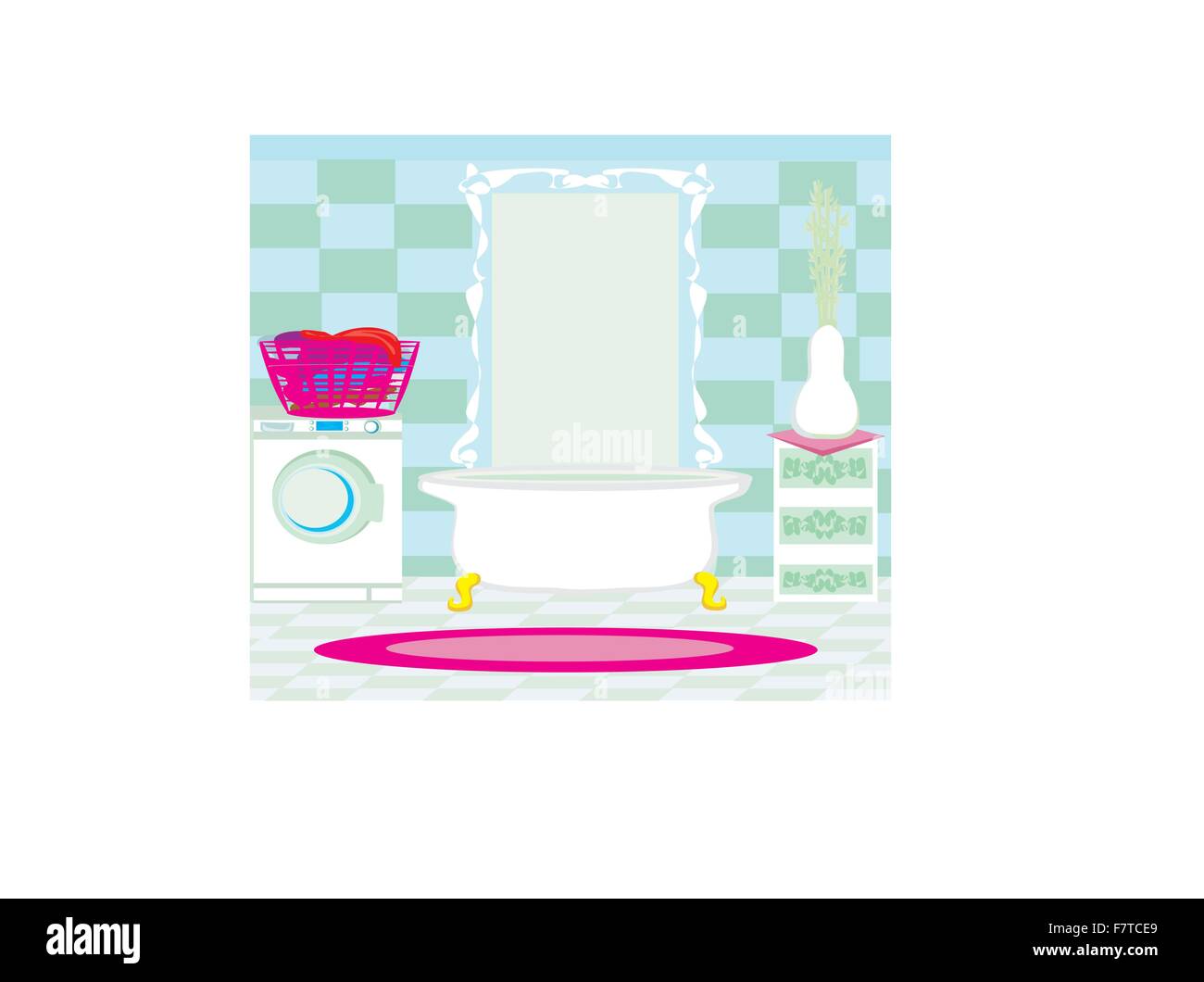 Contemporary bathroom interior design Stock Vector Images - Alamy