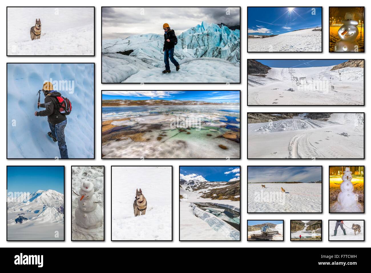 Winter vacation collage Stock Photo - Alamy