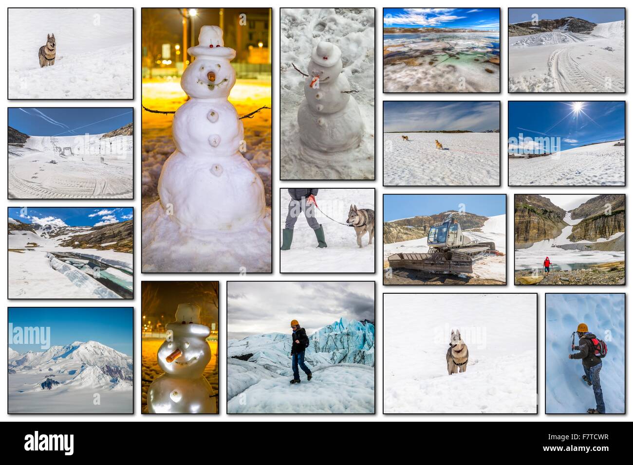 Winter vacation collage Stock Photo - Alamy