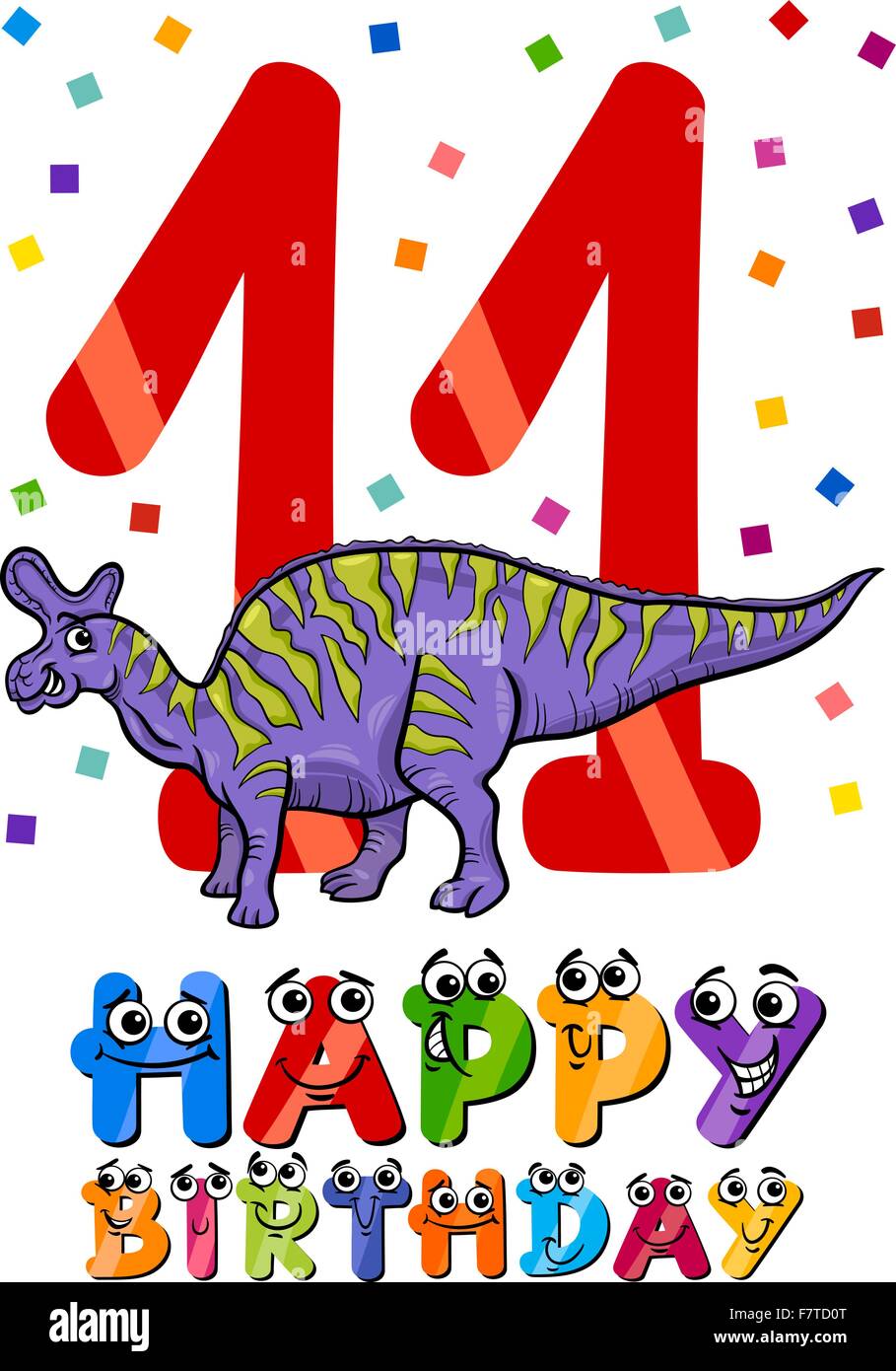 Happy birthday number 11 Stock Vector Images - Alamy