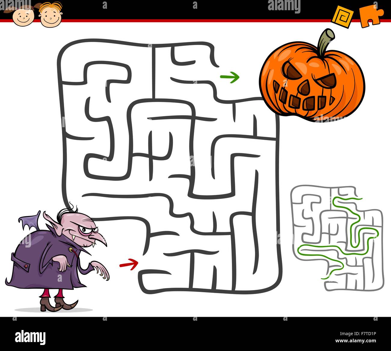 Maze game puzzle halloween Stock Vector Images - Alamy