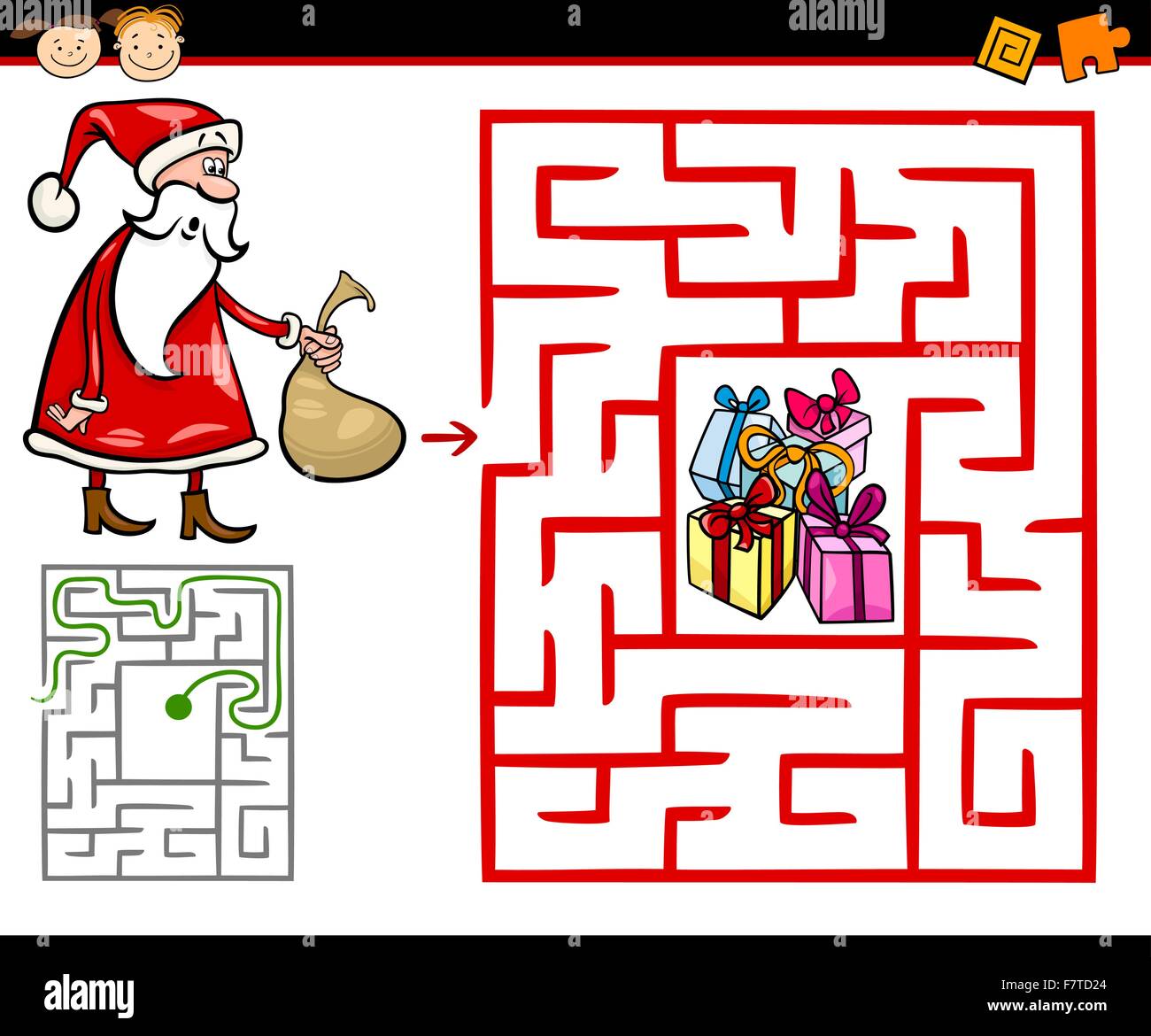 Christmas kids labyrinth maze Stock Vector Images - Alamy