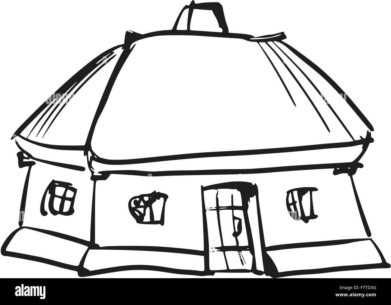 Jungle Hut Clipart Black