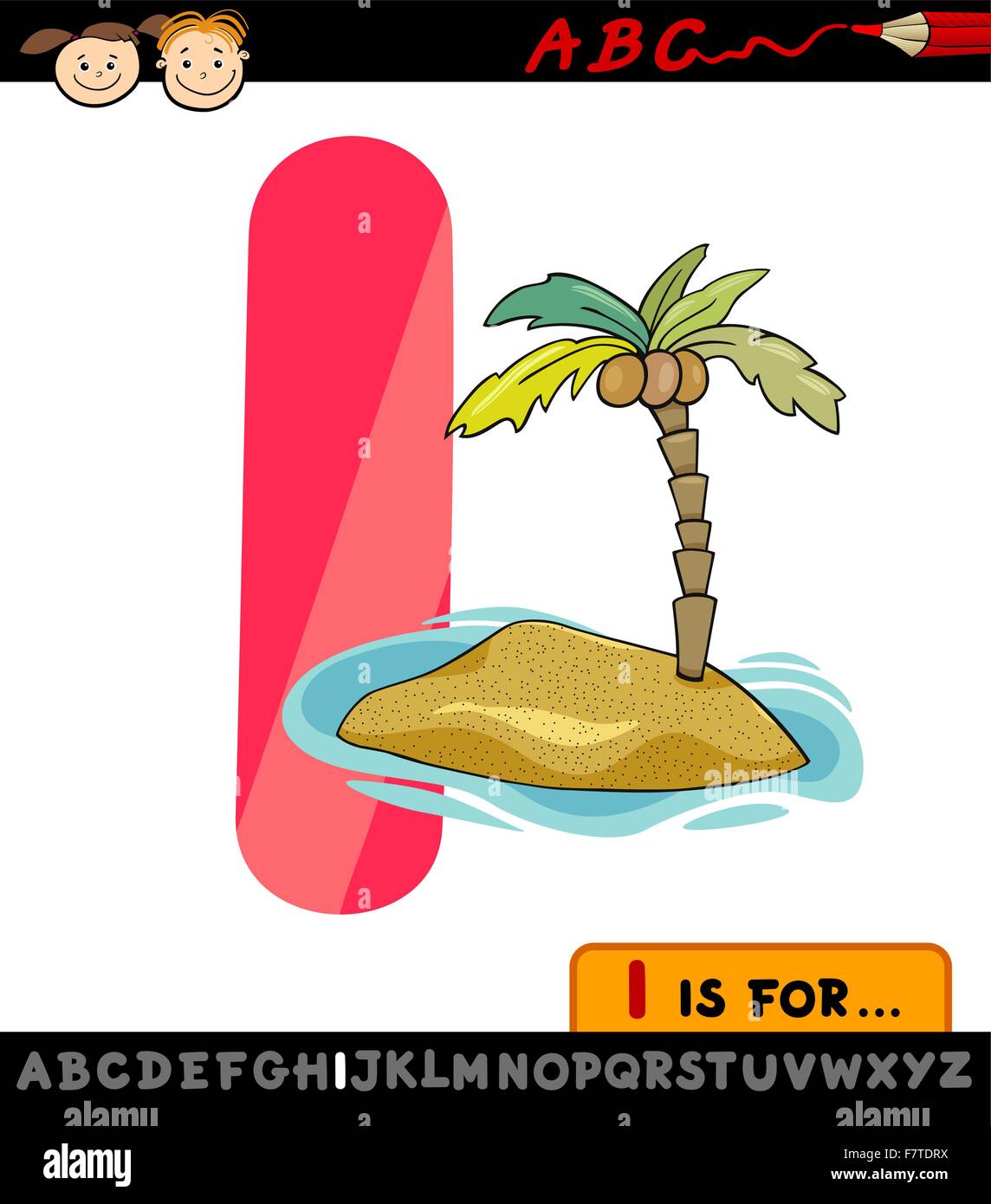 letter i with island cartoon illustration Stock Vector Image & Art - Alamy