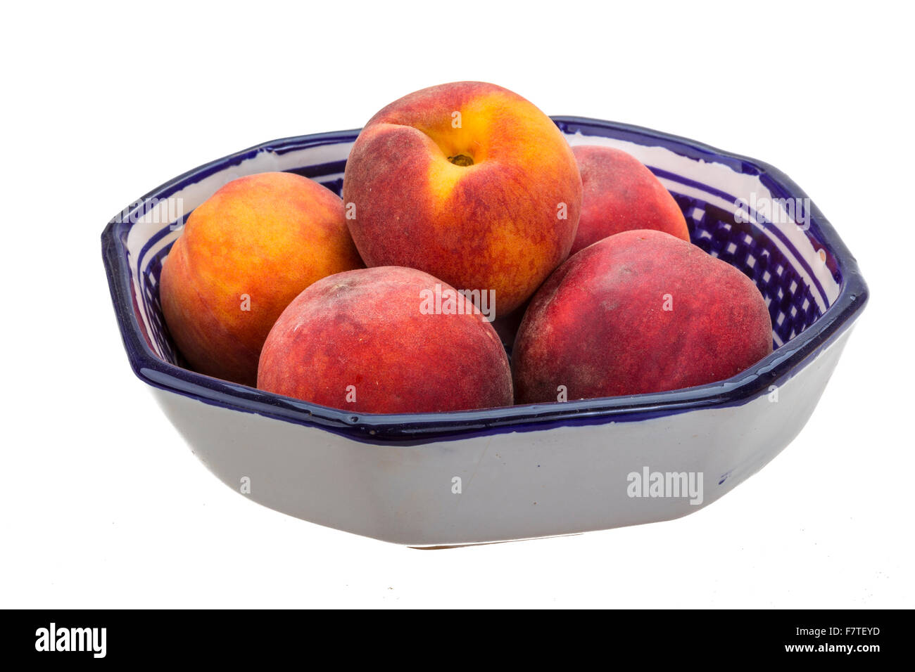 Bright ripe peaches isolated Stock Photo - Alamy